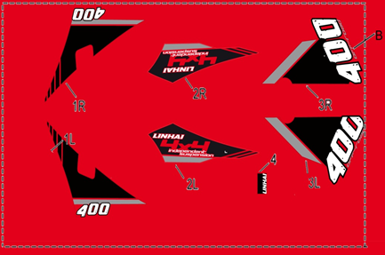 COMPLETE STICKER SET - LINHAI LOGO (RED PLASTIC) 400 | www.aspshop.eu