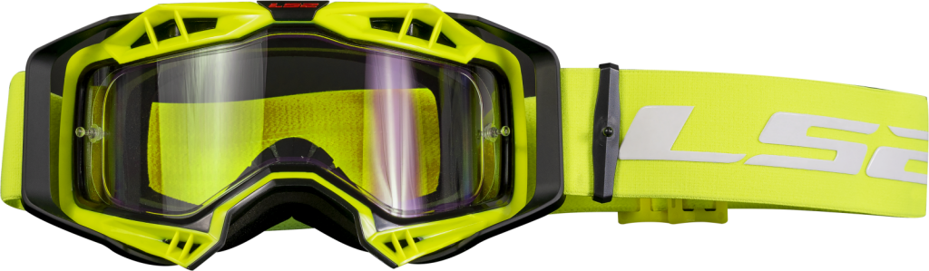 LS2 AURA ENDURO SERIES GOGGLE BLACK H-V YELLOW WITH CLEAR VISOR | www ...
