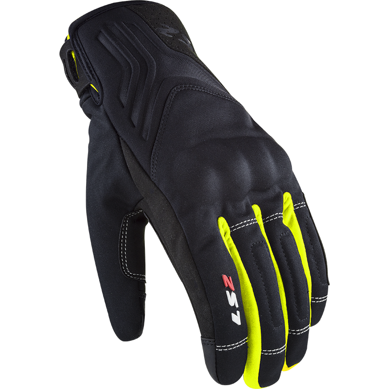 LS2 JET 2 MAN GLOVES BLACK H-V YELLOW S | www.aspshop.eu