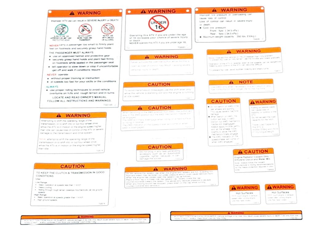 Warning Decals | www.aspshop.eu